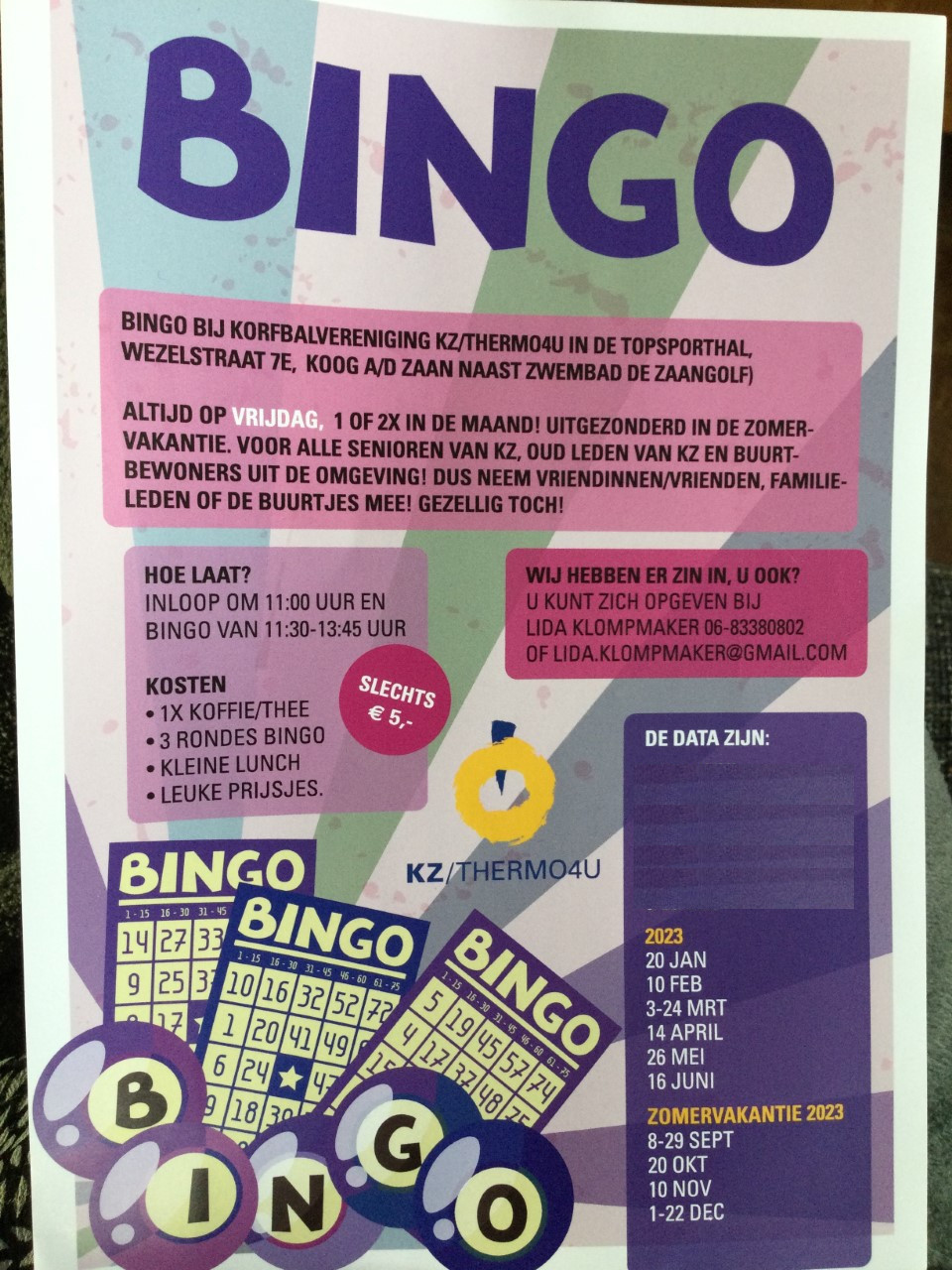 Bingo start weer in het nieuwe jaar | K.V. Koog-Zaandijk